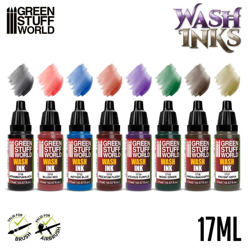 Set x8 Acrylic Wash Ink Paints - Geek Tintas