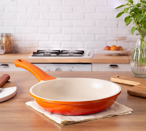 Jogo 5 Panelas Laranja Cerâmica Indução Cook&chef Mimo Style - Kaiton