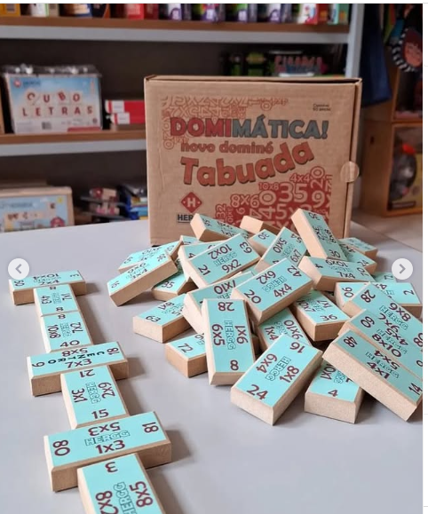 Domimática novo dominó tabuada - A Educacional Brinquedos E Inclusão Social
