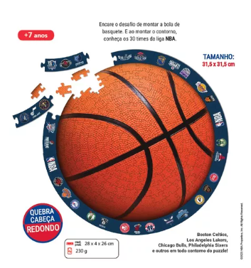 Puzzle Play NBA c/200 pçs - A Educacional Brinquedos E Inclusão Social