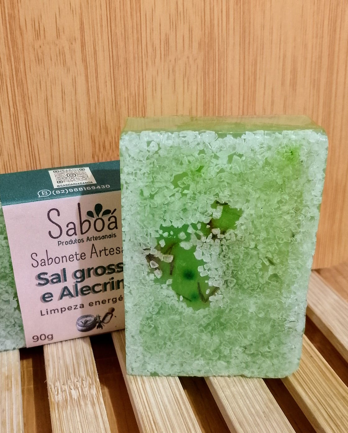 Sabonete Sal Grosso e Alecrim - Limpeza Energética - Saboá Cheiros e Aromas