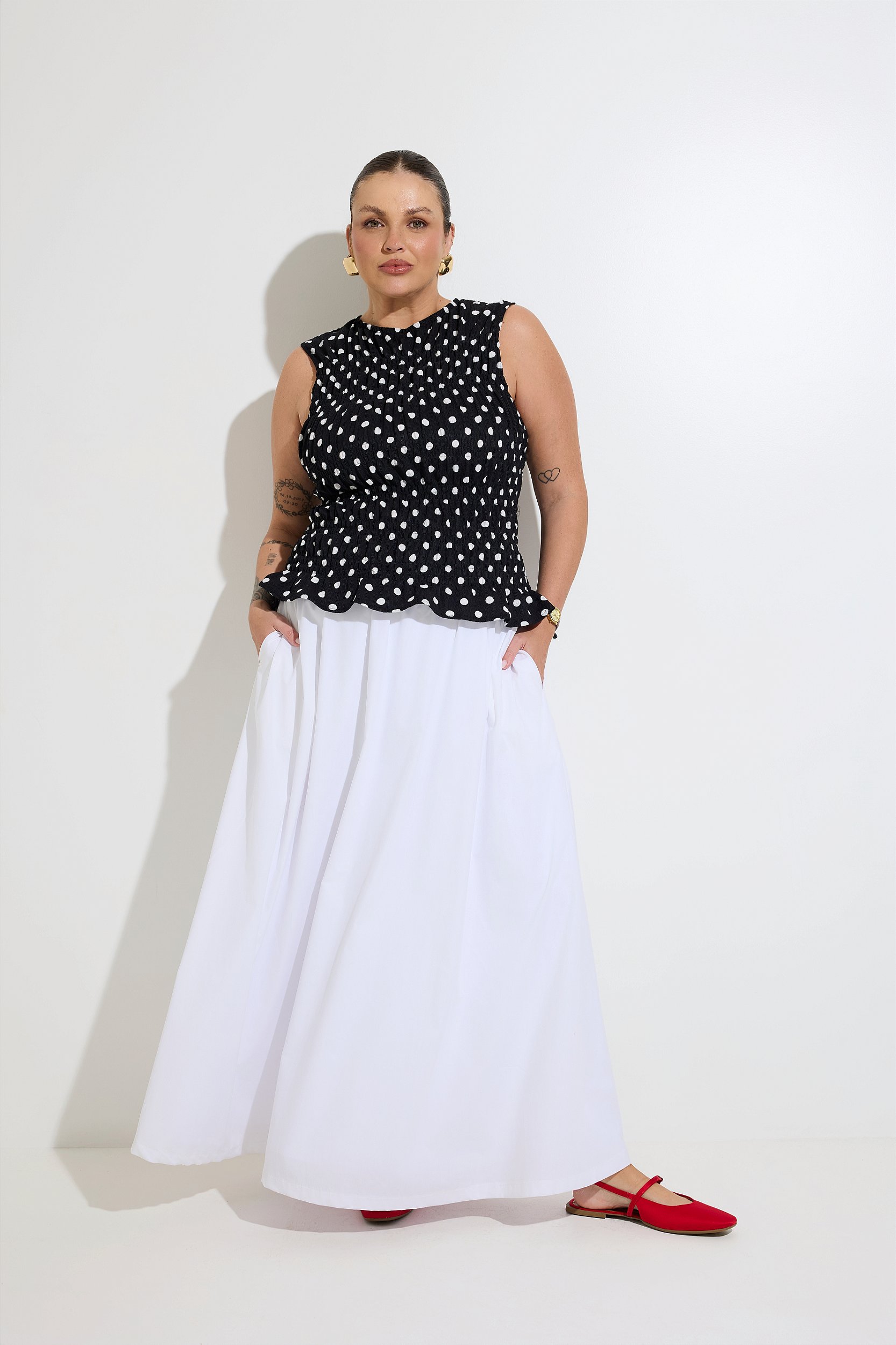 Regata Alice Poá Preta - 787 Shirts