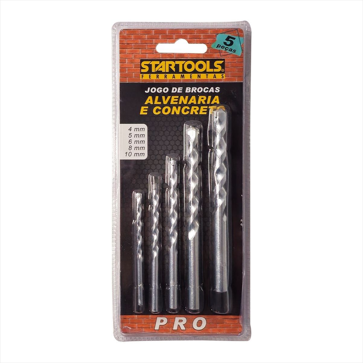 Conjunto Brocas Concreto Alvenaria 05 Peças Tungstênio e Zinco PRO ...