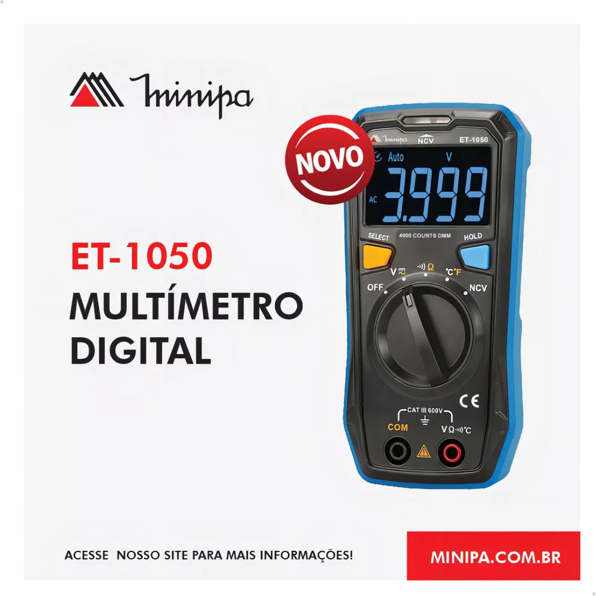 MINIPA MULTIMETRO DIGITAL ET1050 - Contattos Mais | Elétrica ...