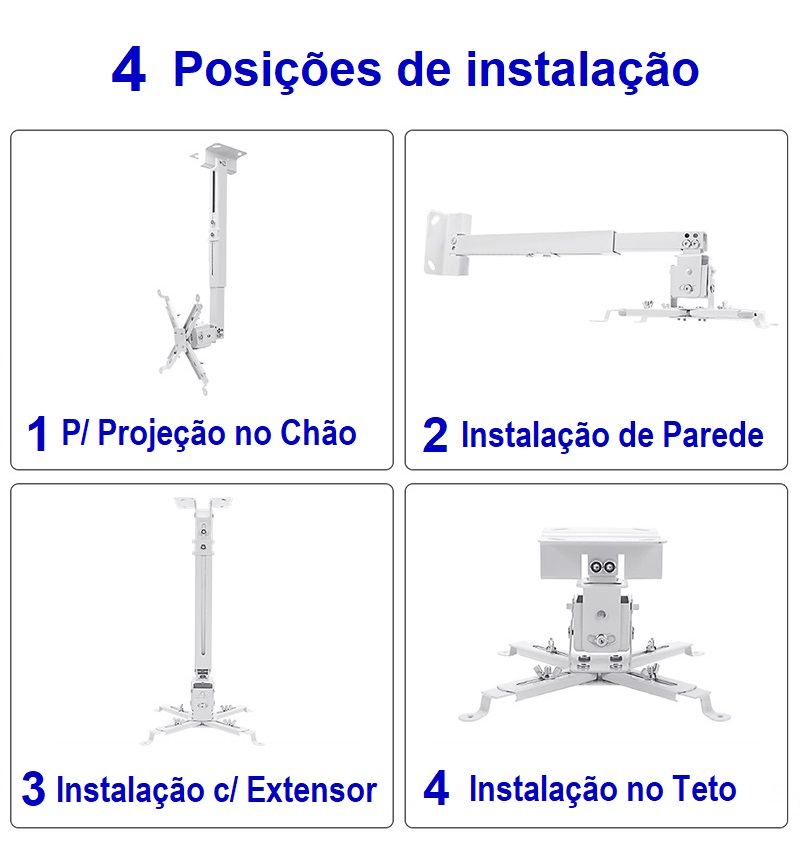 Suporte para Projetor com extensor de 70 até 124 cm - Telas Nardelli