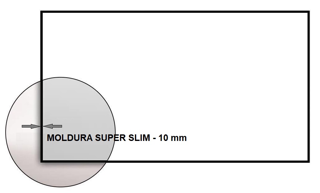 Tela de Projeção Fixa Tipo Quadro 150 polegadas (16/9) 3,32 x 1,87 ...