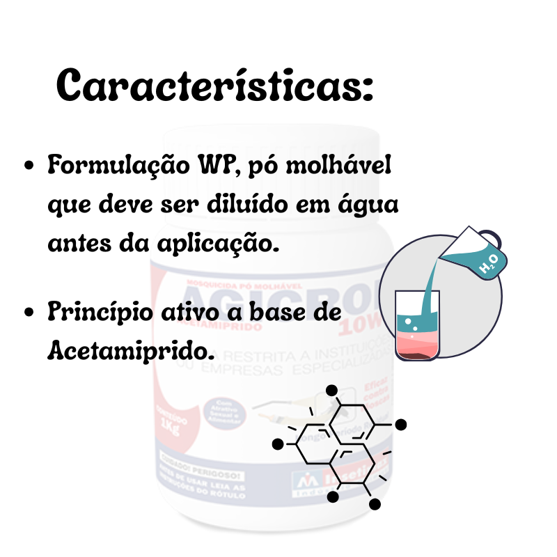 Mosquicida em Pó Agicron 10WP Acetamiprido 100g - Insetimax - Agrovesso ...