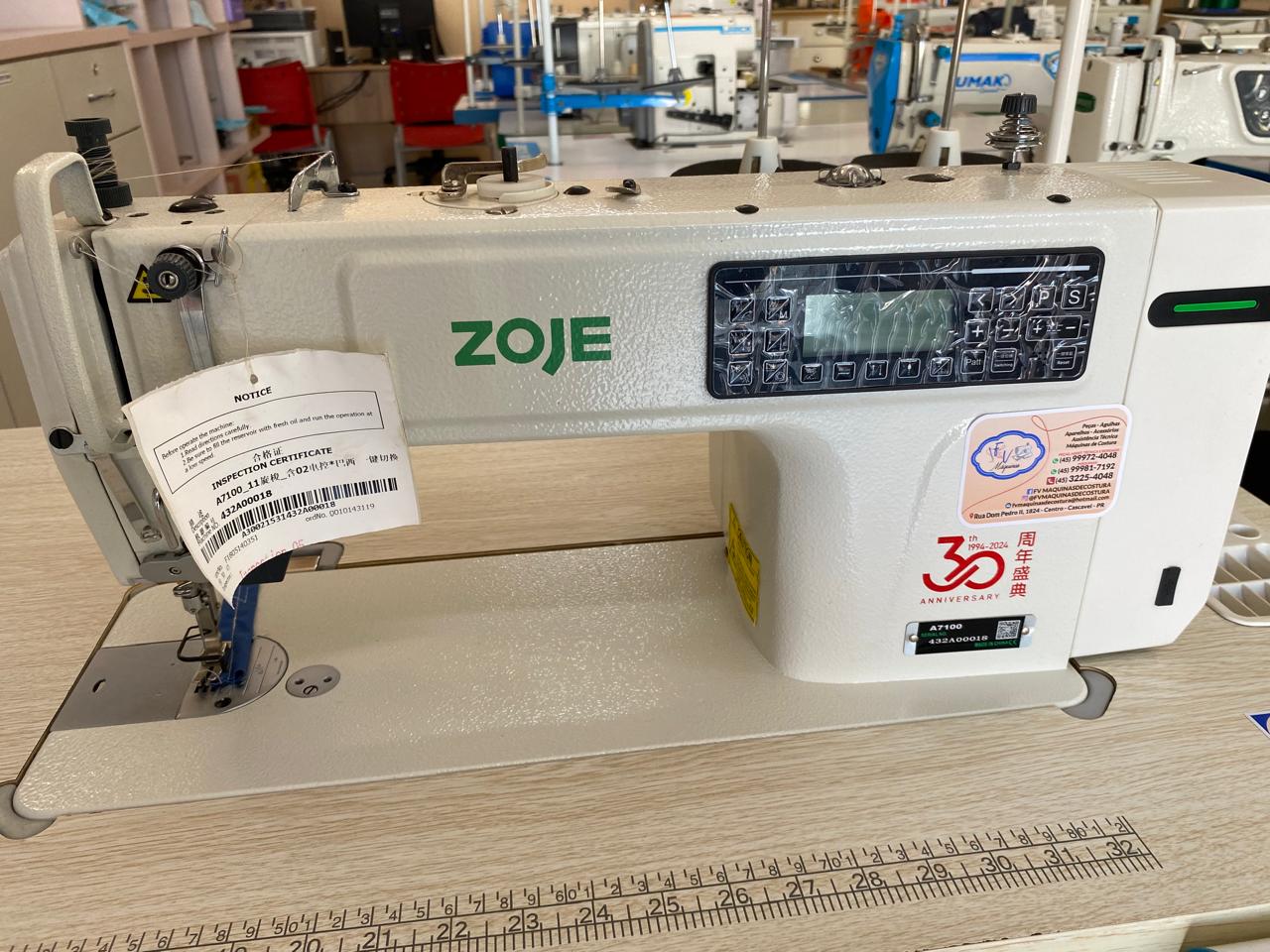 Máquina Reta Eletrônica Motor Direct Drive - Modelo A7100 Zoje (220v) - Maq Ponto Costura & Bordado