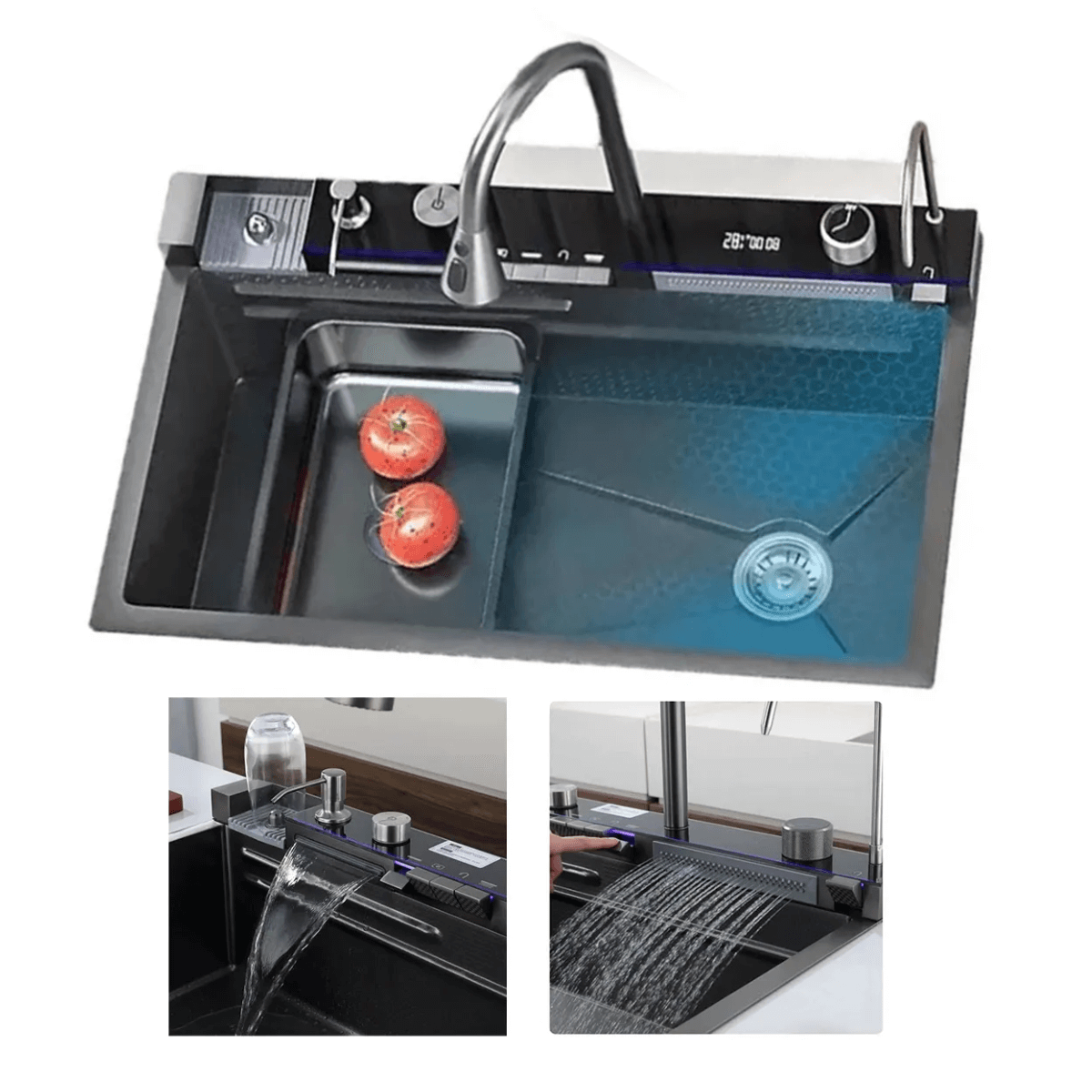 Cuba Pia Gourmet Inox Completa Com Torneira Cascata Para Cozinha e Área ...