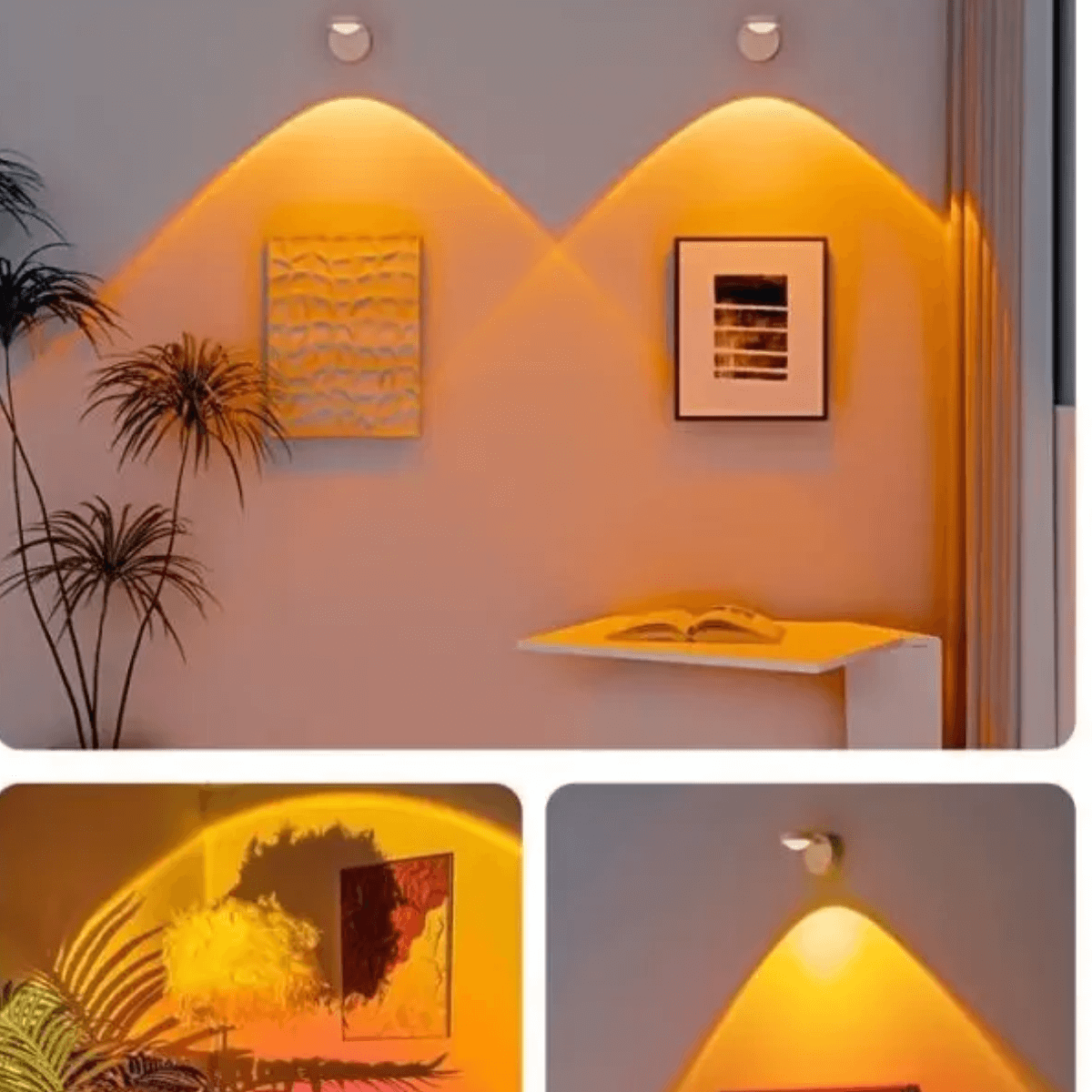 Luminária Spot Luz De Parede Cabeceira Magnética Touch Led Amarela ...