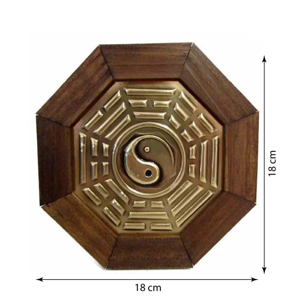Quadro Oitavado Feng Shui Céu Posterior Yin Yang (18cm) - Relaxar e Meditar