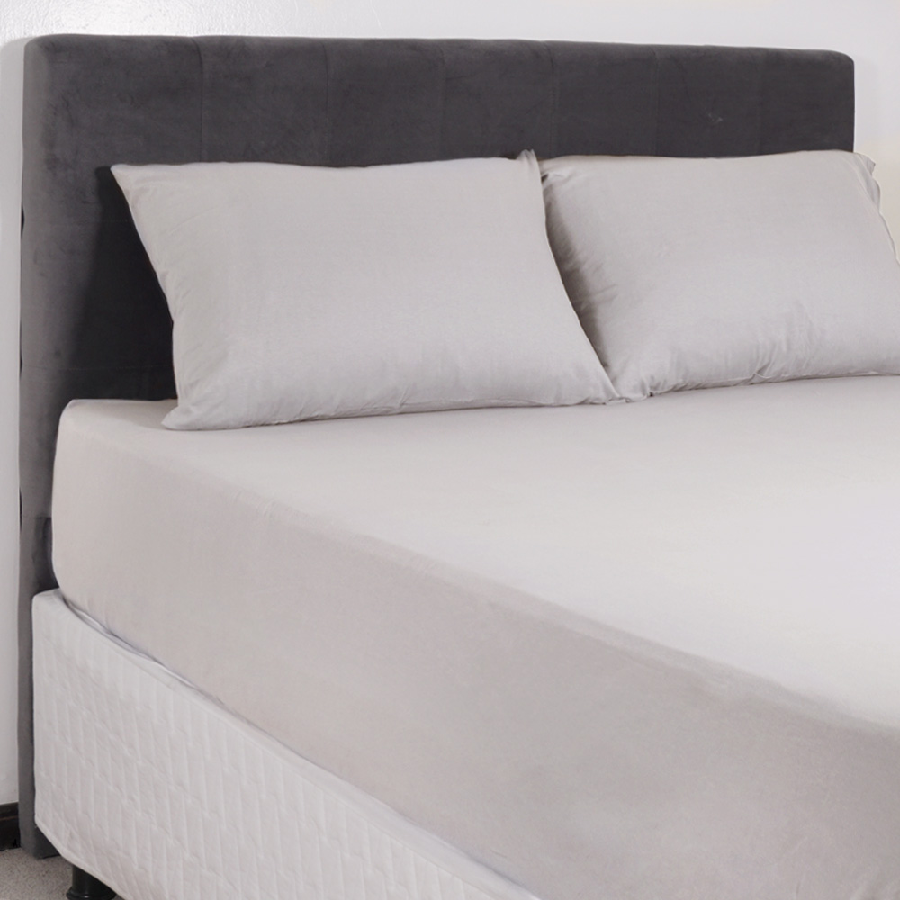 Jogo de Cama Queen Size Malha 3 Peças Aletex Cinza - ShopCasa - Cama ...