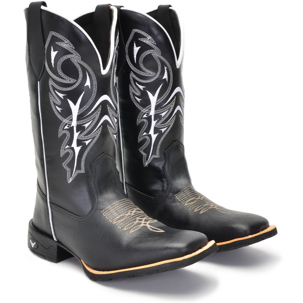Bota Texana Cano Longo Country Cara de Boi Brete Boots Rodeio Roça ...