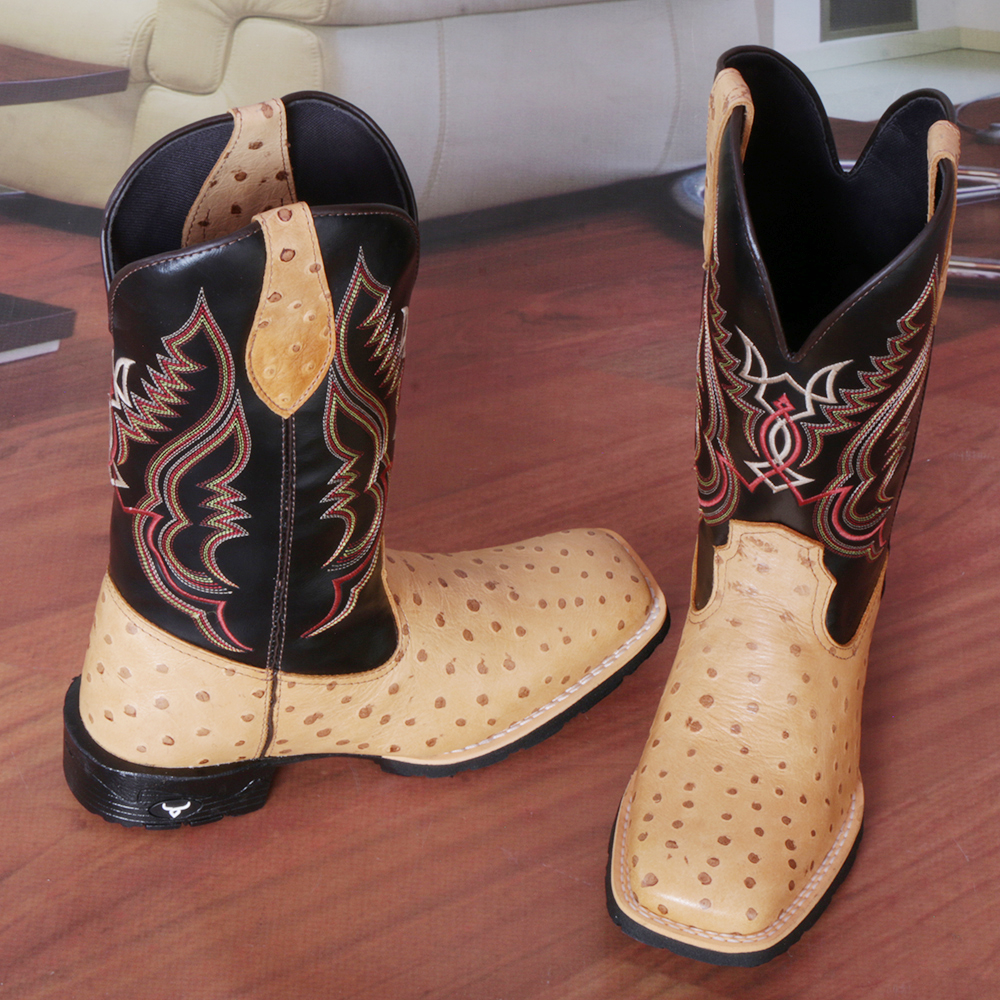 Bota Texana Cano Longo Country Cara de Boi Brete Boots Rodeio Roça ...