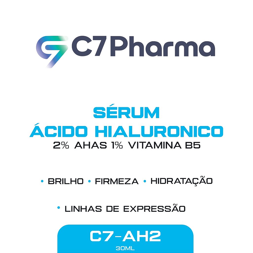 Sérum Hidratante 2% Ácidos Hialurônicos + B5 - 30ml - C7 Pharma
