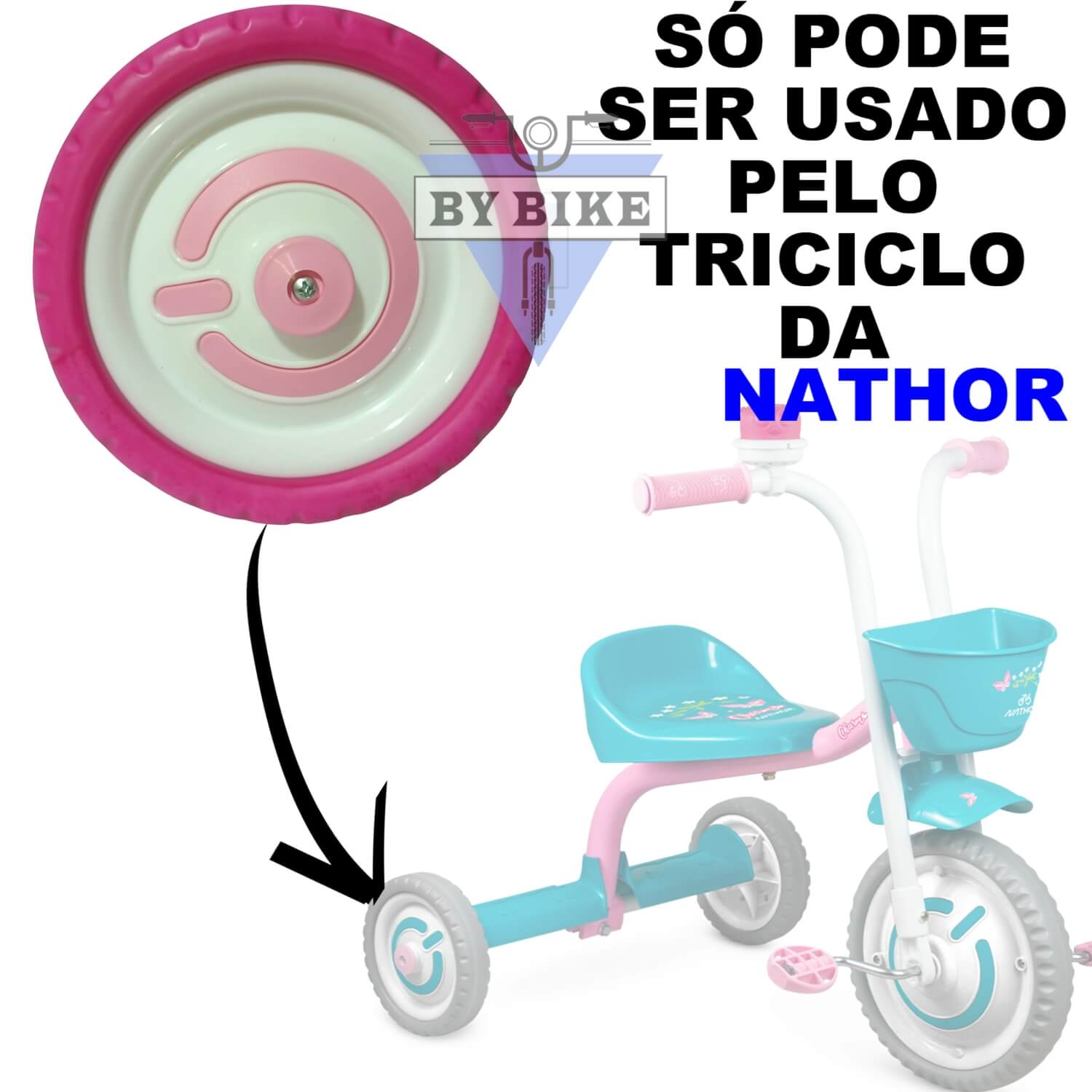 Kit 2 Rodas Traseira Para Triciclo, fabricado pela Nathor Um Lado - By ...
