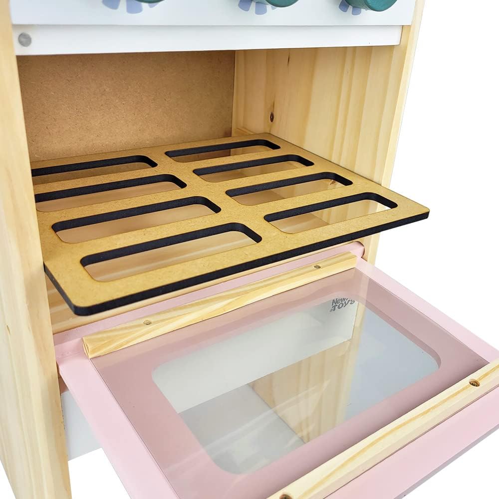 Fogão Infantil de Madeira Rosa | NewArt Toys - Bubula - Mundo infantil