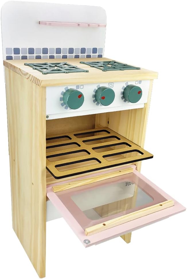 Fogão Infantil de Madeira Rosa | NewArt Toys - Bubula - Mundo infantil