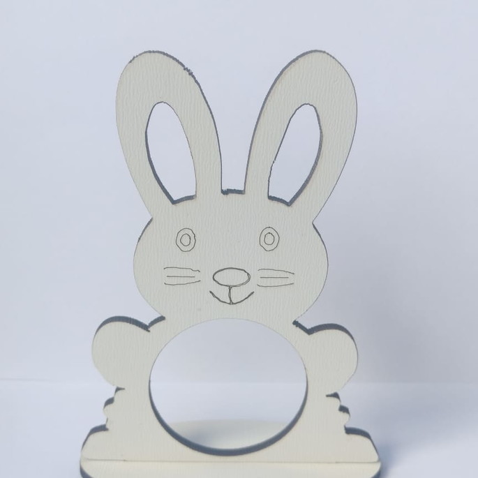 Coelho da Pascoa branco Porta Bombom - Mari Mdf