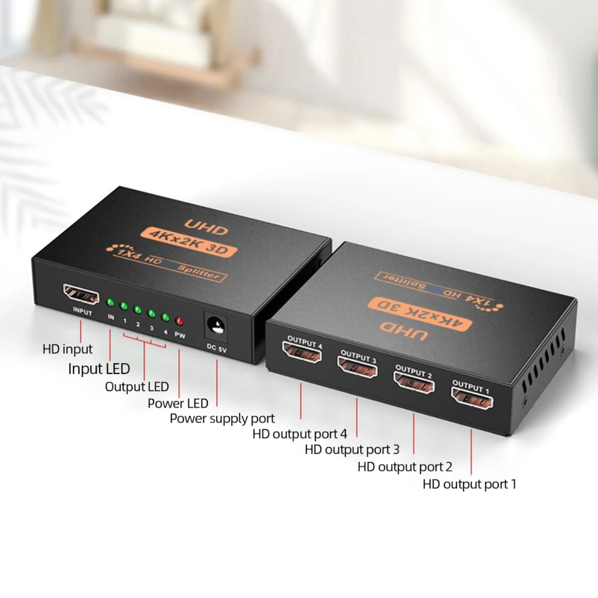 Divisor Splitter HDMI 1x4 4k Ultra HD ativo com fonte Conex - Conexão ...