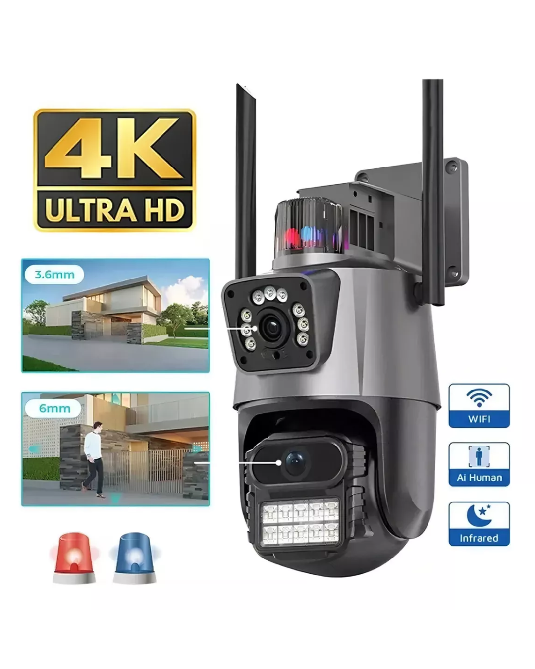 Camera Ip Com Alarme Qq-p11 4k Ptz sistma Icsee - Conexão Partner