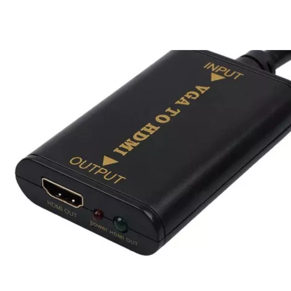 Cabo Conversor Vga Para Hdmi + Audio Cabo P2 E Usb Preto - Conexão Partner