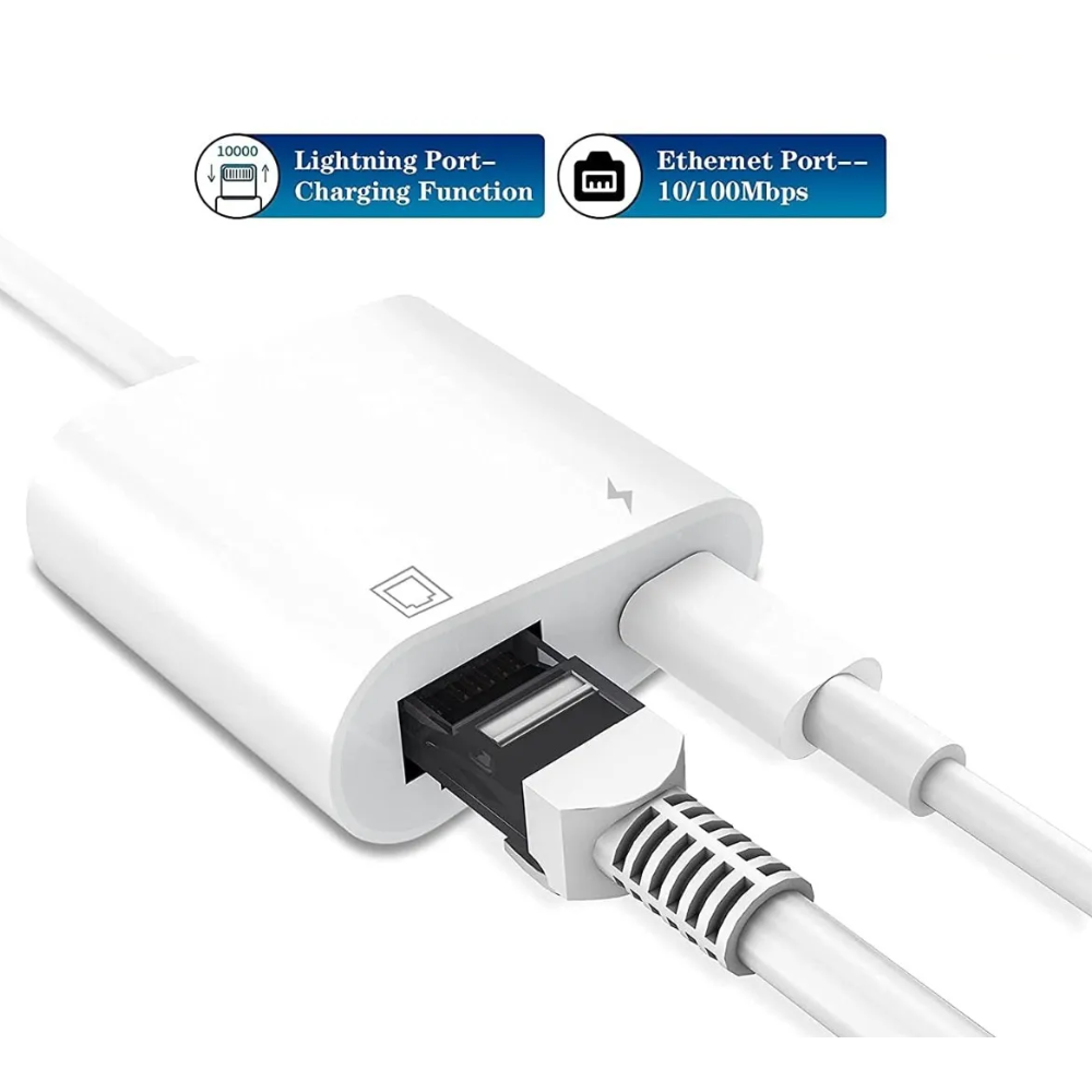 Cabo Conversor Iphone Para Rj45 Com Carregamento - Conexão Partner