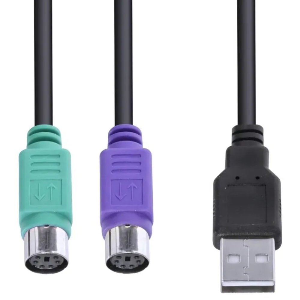 Cabo Adaptador USB Para PS2 Mouse E Teclado - Conexão Partner