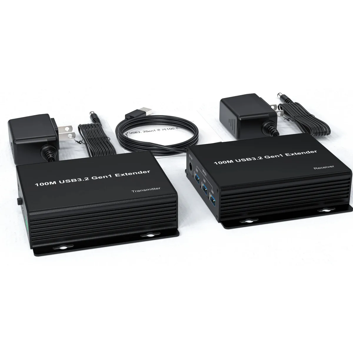 Extensor Usb 3.2 Gz 100 Metros cat5-cat6 Tx RX Com 3 Saidas Usb ...