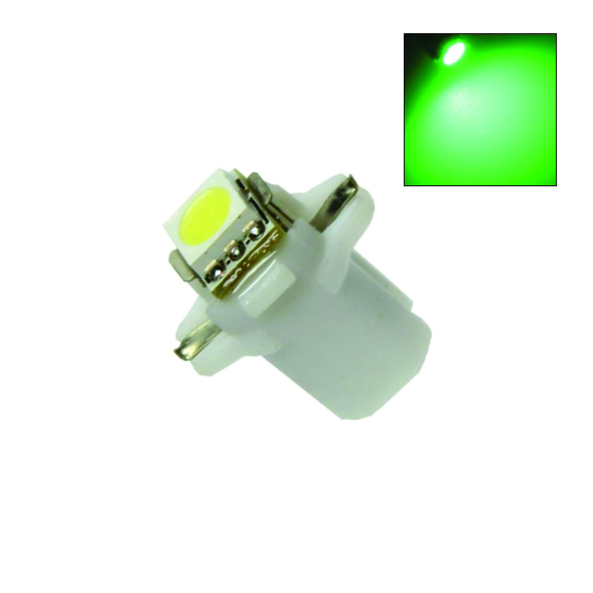 Lâmpada LED T5 1 Led SMD com base B8.3 D 12v Verde - LUXBEAM ...