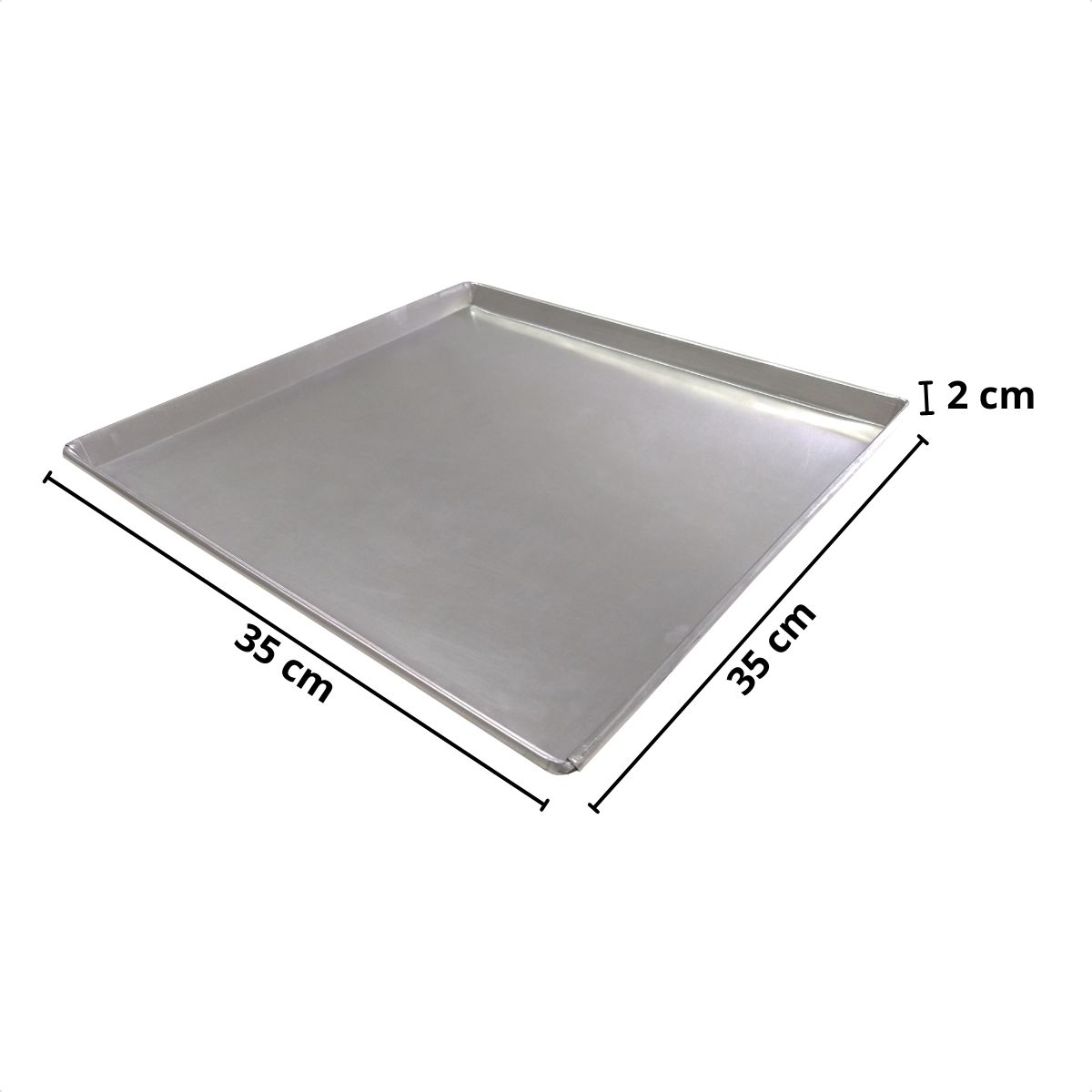 Assadeira Pão Doce Lisa 35 x 35 x 2 cm Alumínio 0,7 mm - Dognini