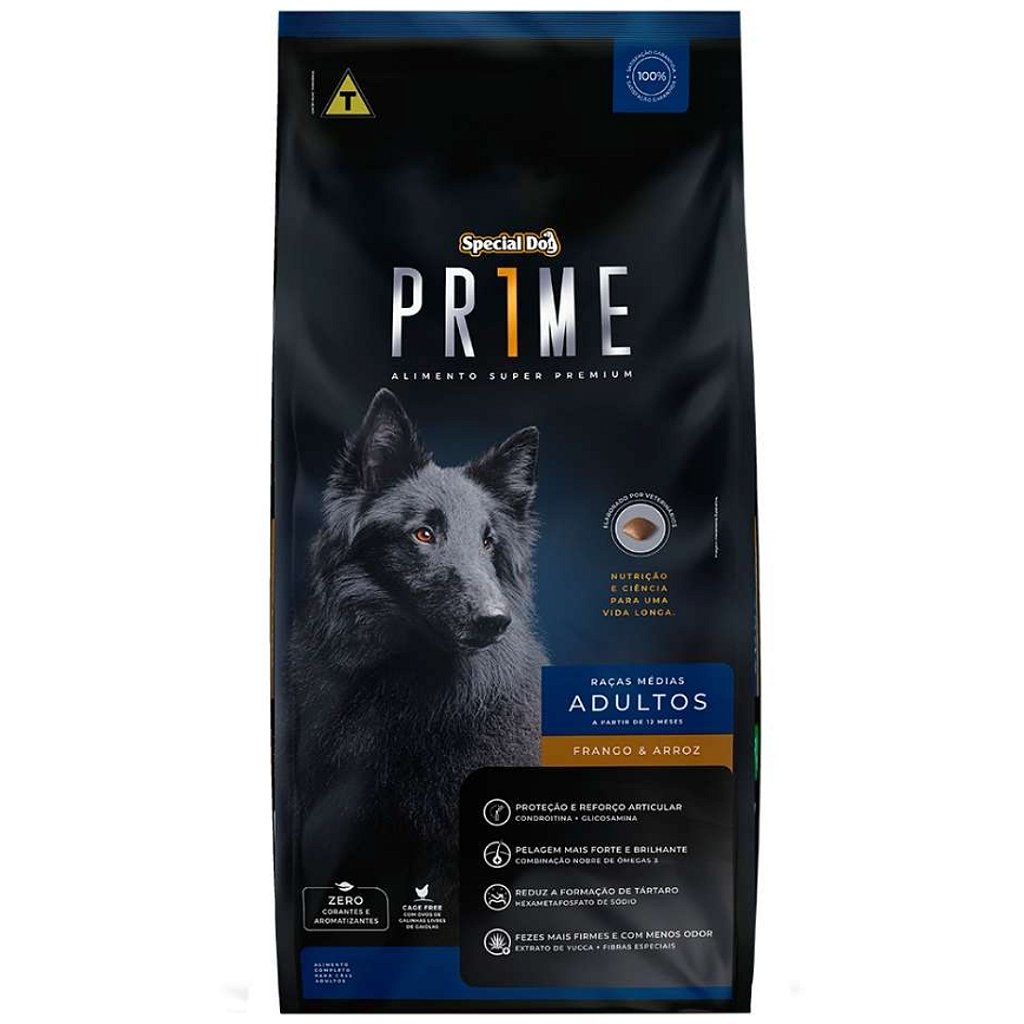 Ração Special Dog Prime para Cães Adultos de Raças Médias 3kg - Sol ...