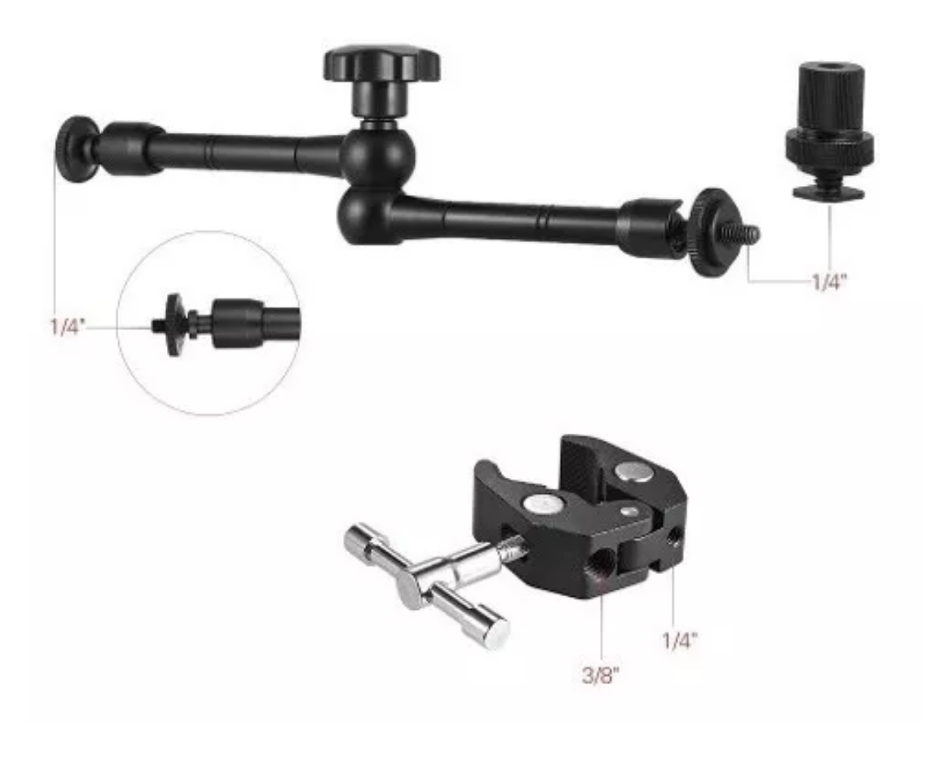 Braço Articulado Magic Arm 11 Polegadas 28cm p/ Led Monitor - CameraPro