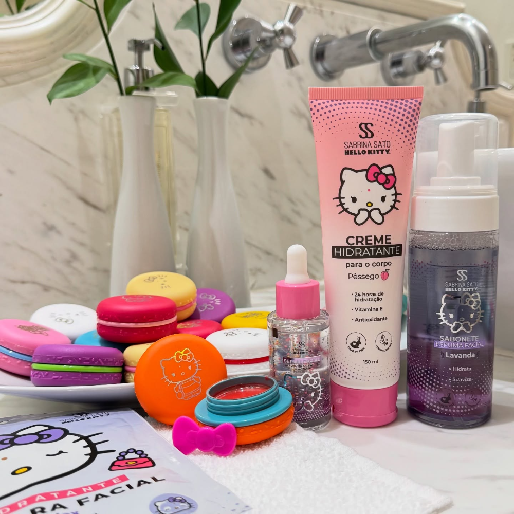 Creme Hidratante Corporal Pêssego Sabrina Sato Hello Kitty 150ml - Cia Beauty