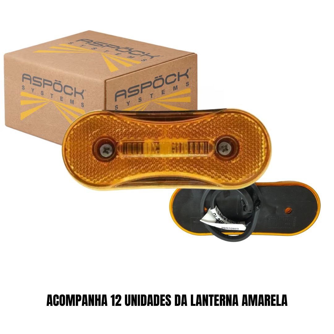 KIT LANTERNA LATERAL PARA CARRETA FACCHINI 24V C/CABO ASPOCK - BFAUTOMOTIVA