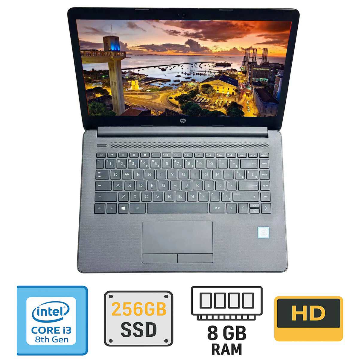 Notebook Hp 240 G7 I3 8ª Geração 8gb Ssd 256gb 14 Wifi - Ecomtech ...