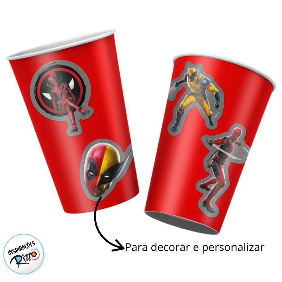 Adesivo Decorativo - Deadpool e Wolverine - 12 unidades - Disney ...