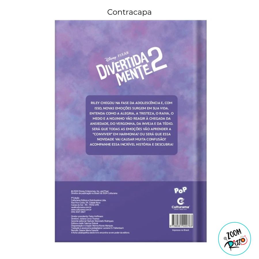 Livro Para Ler - Divertida Mente - 23x16cm - Disney Original - 1 ...