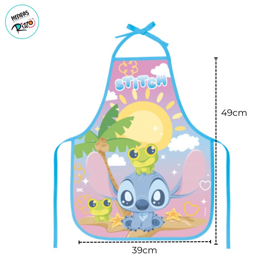 Avental Infantil - Stitch - 49x39cm - Disney Original - 1 unidade - DAC ...