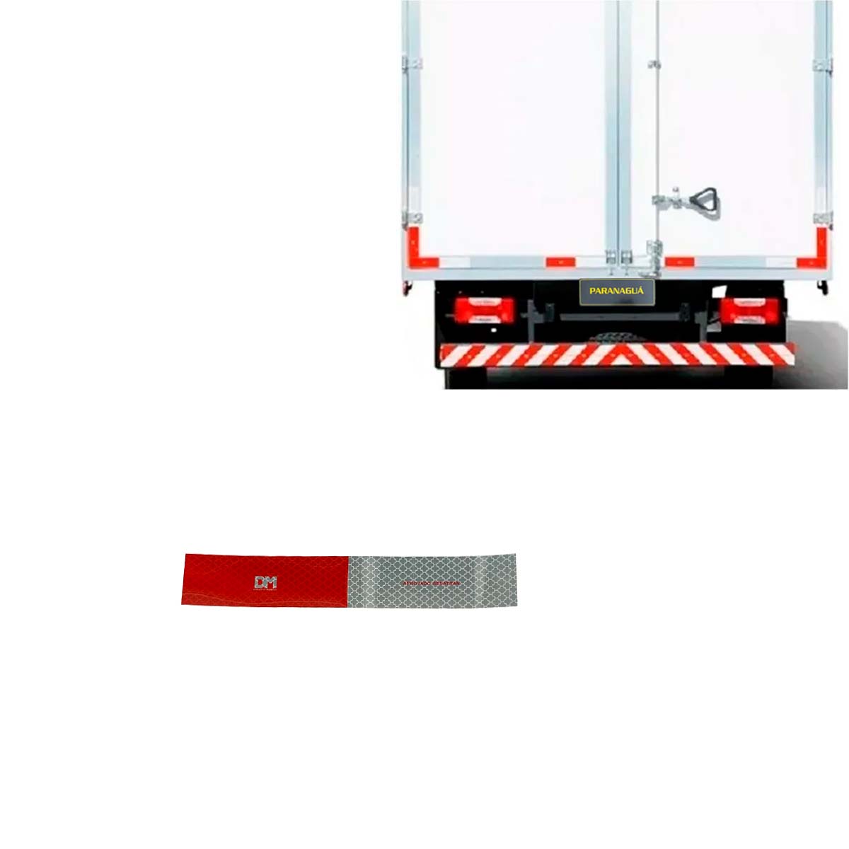 Faixa Refletiva Lateral Lado Direito Para Caminhão Bau Moto E Carretinha - 5cm x 30cm ...