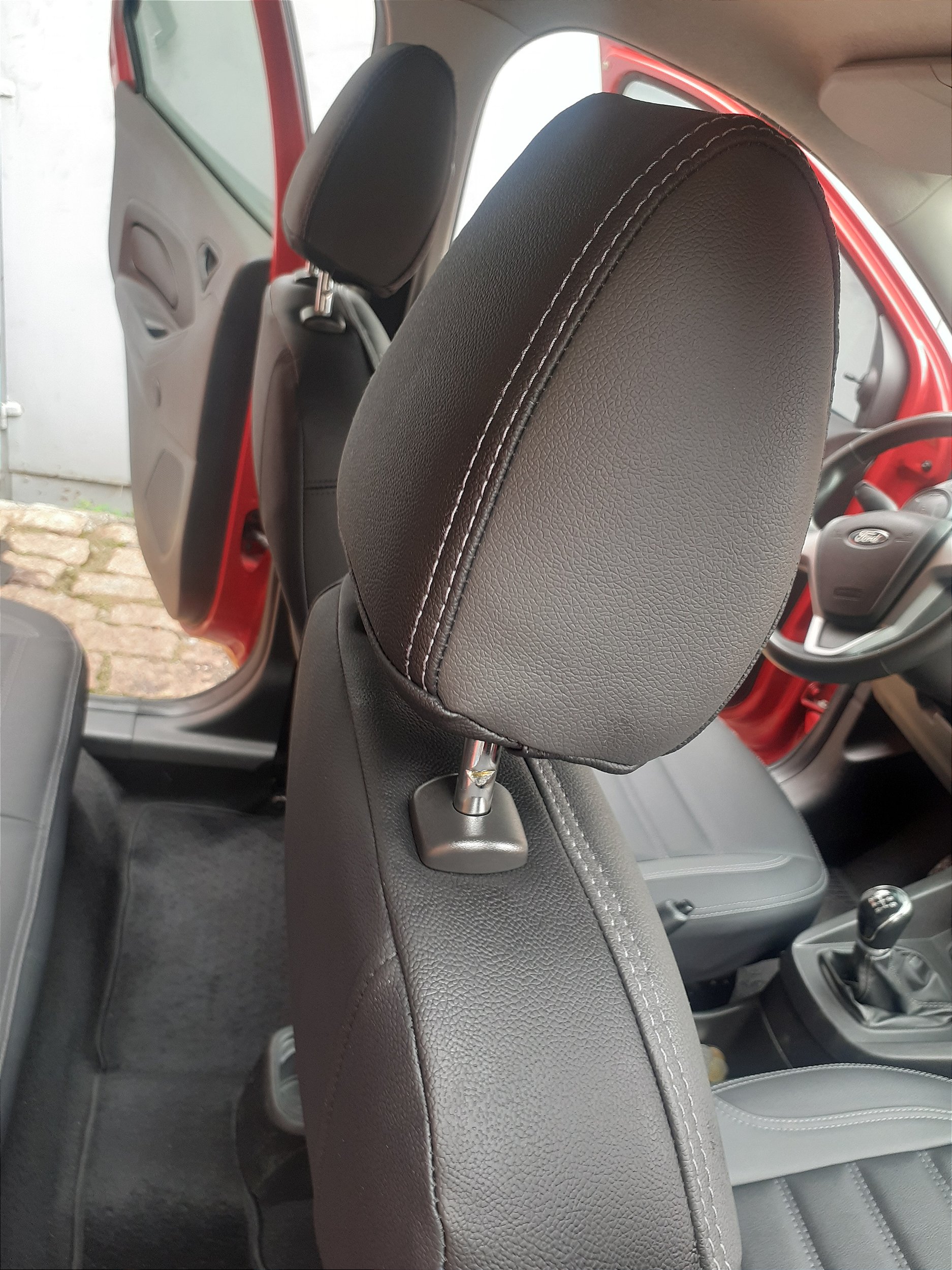 Capa de Banco Ford Ka Novo Preto couro Automotivo - baraoparts