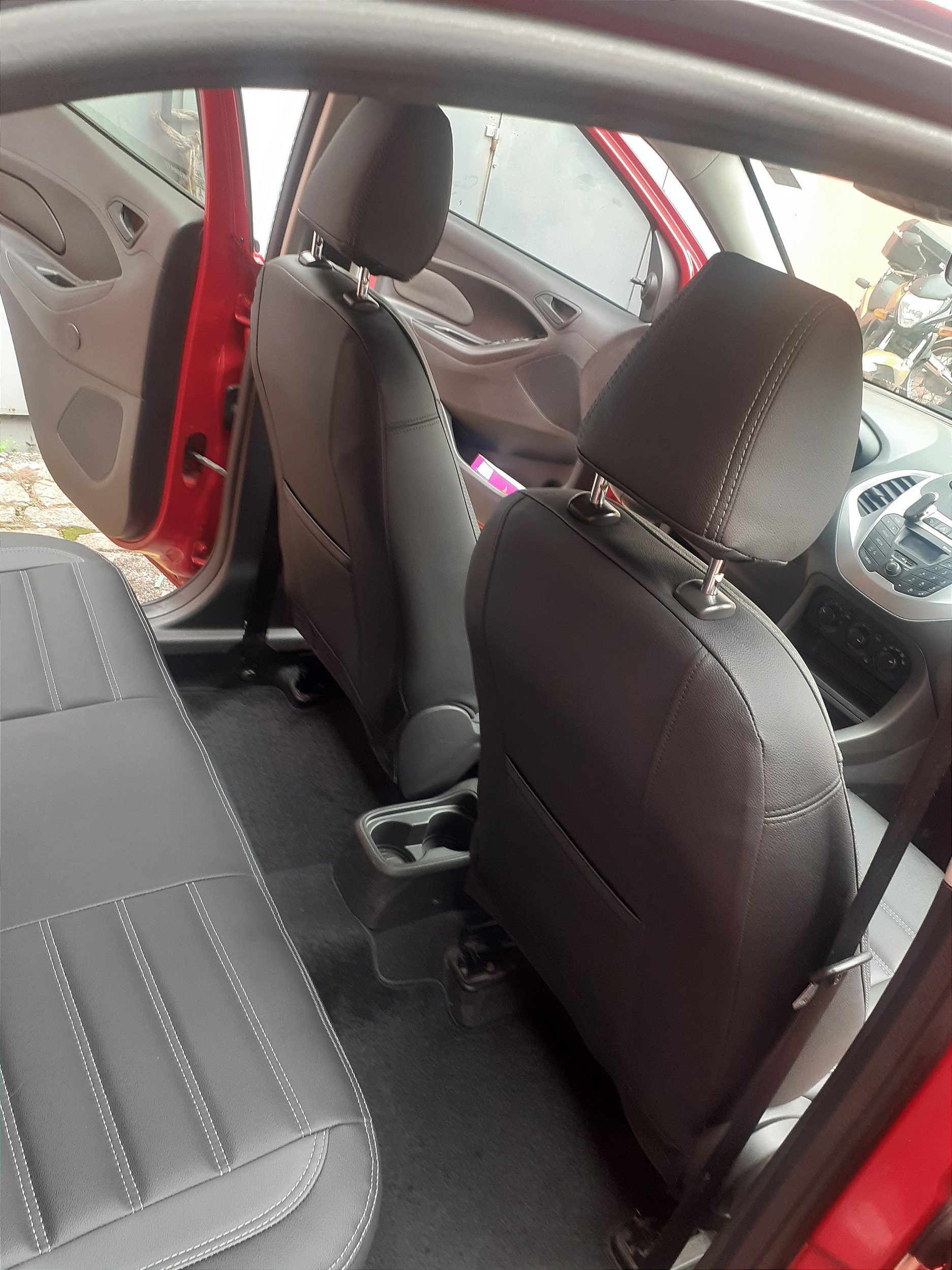 Capa de Banco Ford Ka Novo Preto couro Automotivo - baraoparts