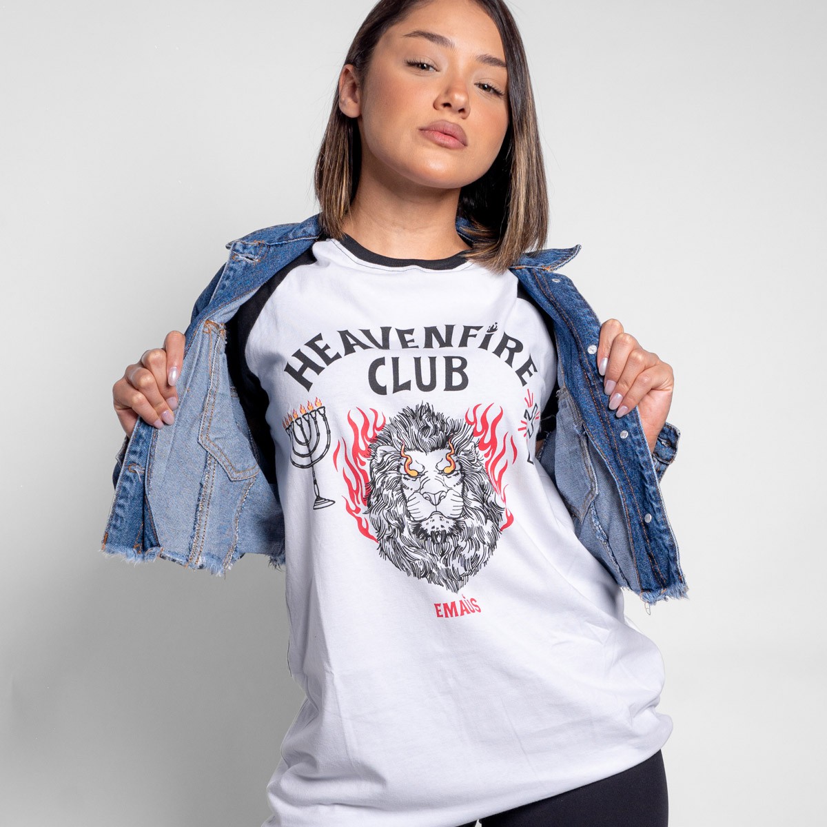 CAMISETA RAGLAN 3/4 HEAVEN FIRE - Camisetas Cristãs