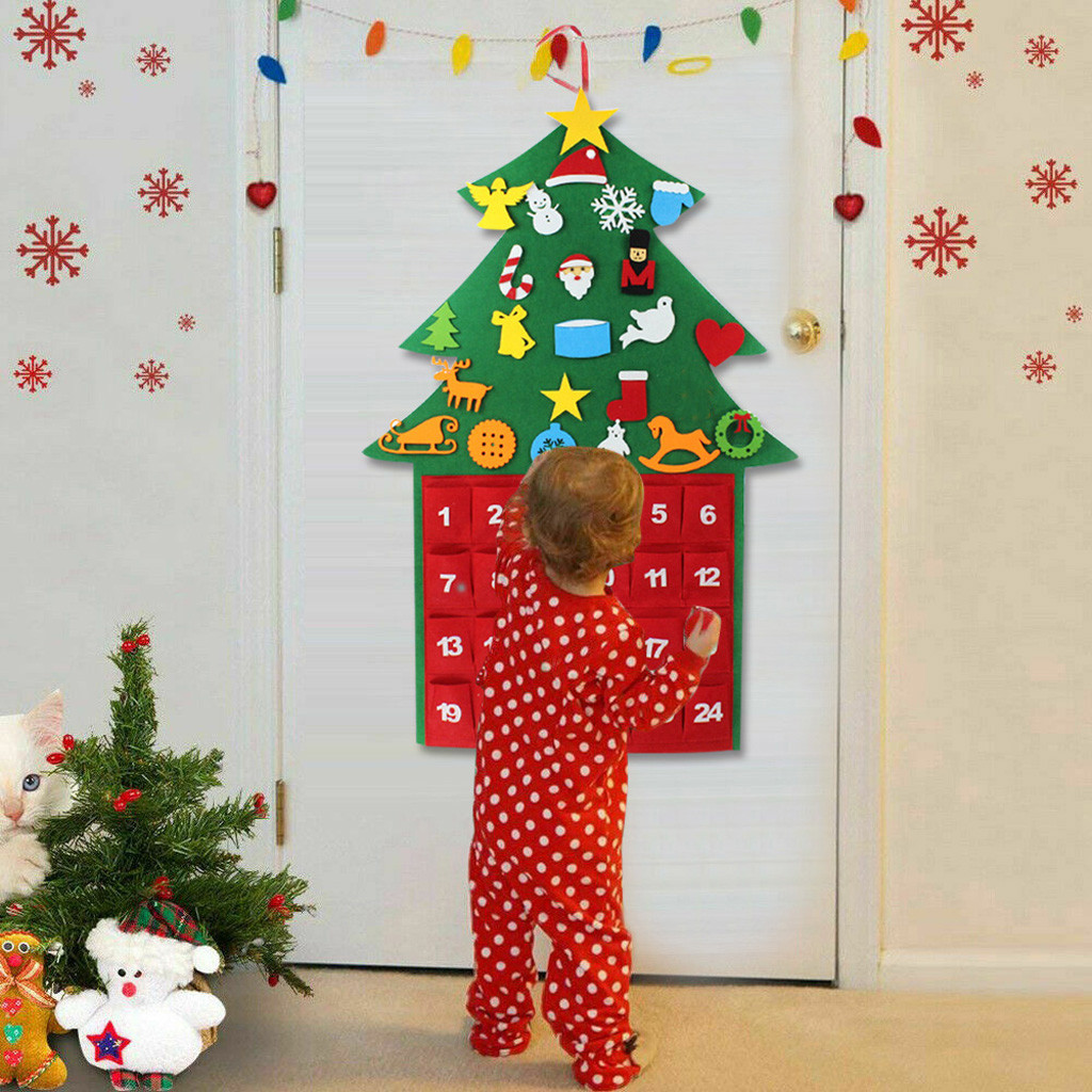 Calendário do advento de Natal em feltro - infantil e cristão - Quero ...
