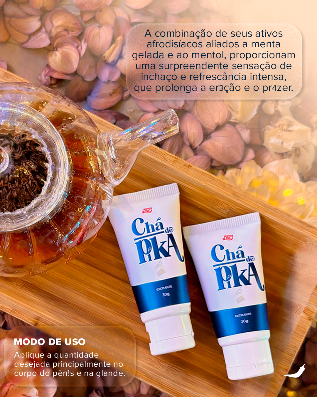 Kit Chá de Pika Gel Prolongador Excitante Masculino Comestível 30g ...