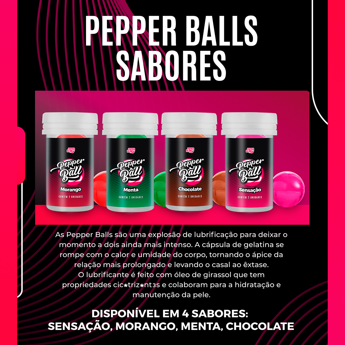 Kit Pepper Ball Beijável Morango 2un Bolinha Explosiva Comestível ...