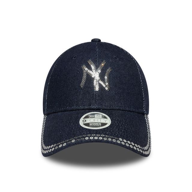 Boné 9FORTY New York Yankees MLB Feminino Azul Logo Strass - Joá ...