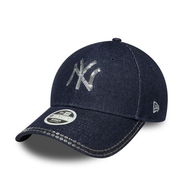 Boné 9FORTY New York Yankees MLB Feminino Azul Logo Strass - Joá ...