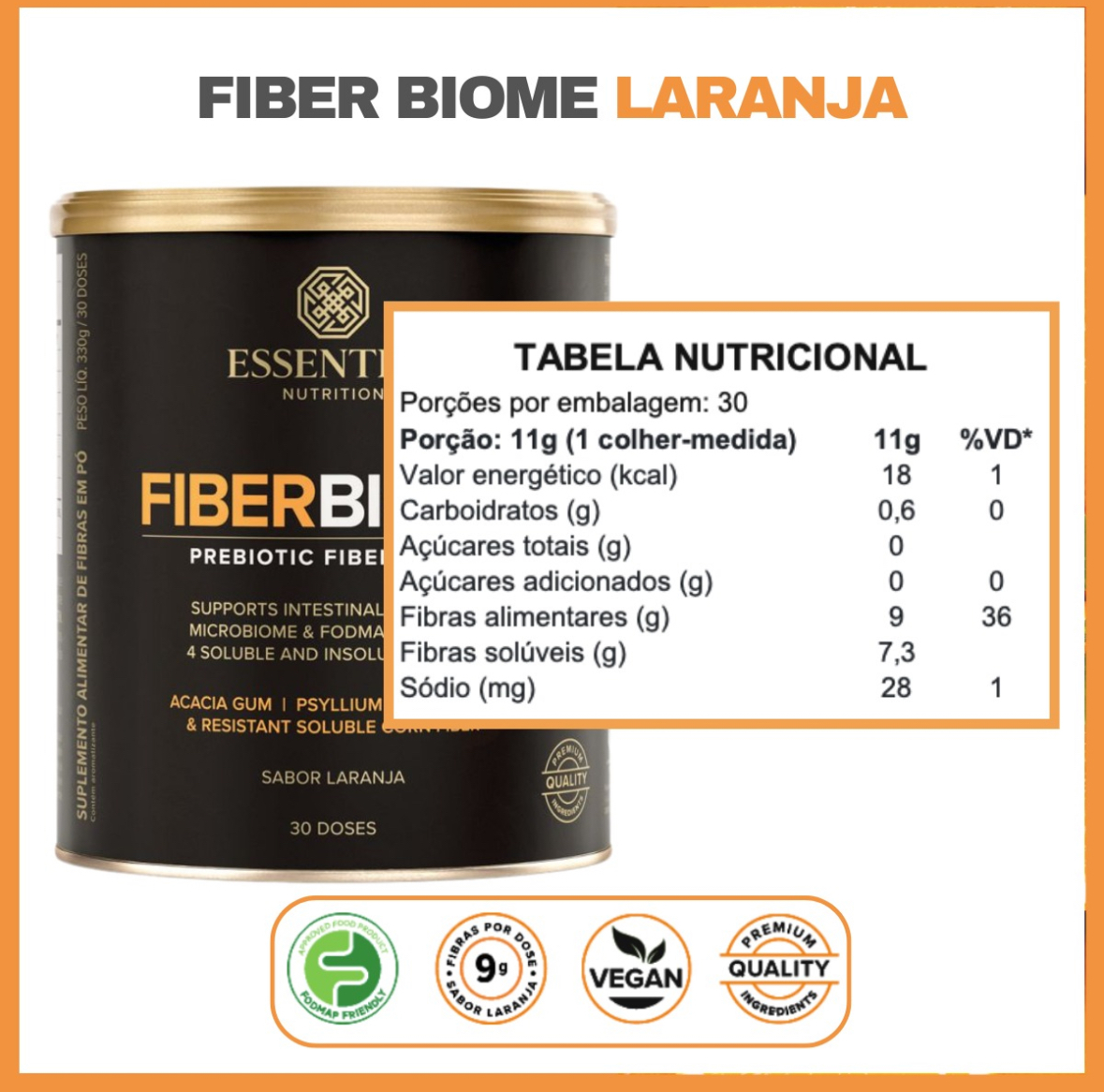 FIBER BIOME PREBIÓTICO ESSENTIAL NUTRITION - Mr Supply Suplementos