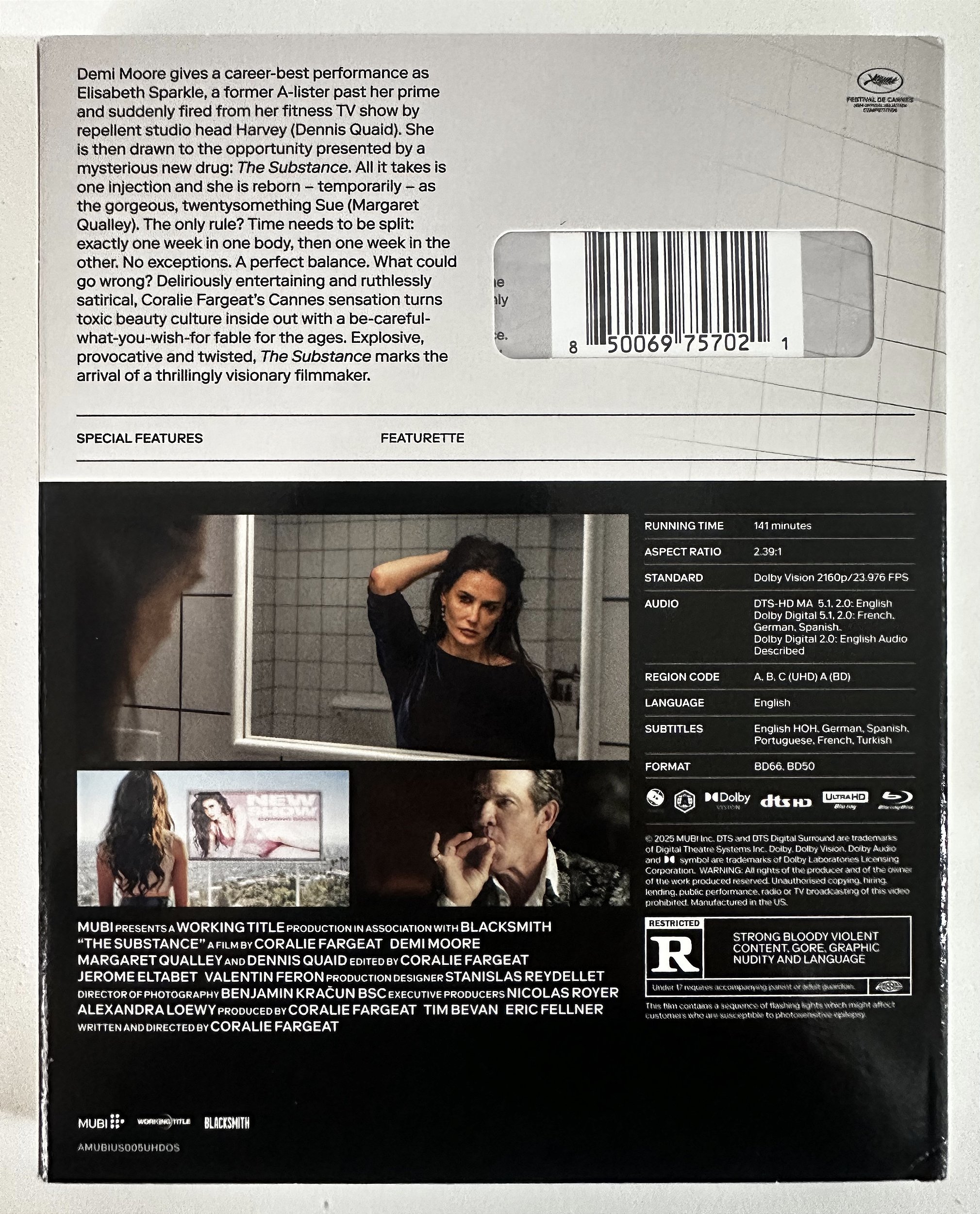 4K UHD + Blu-Ray A Substância | The Substance - Demi Moore - VanMovies ...